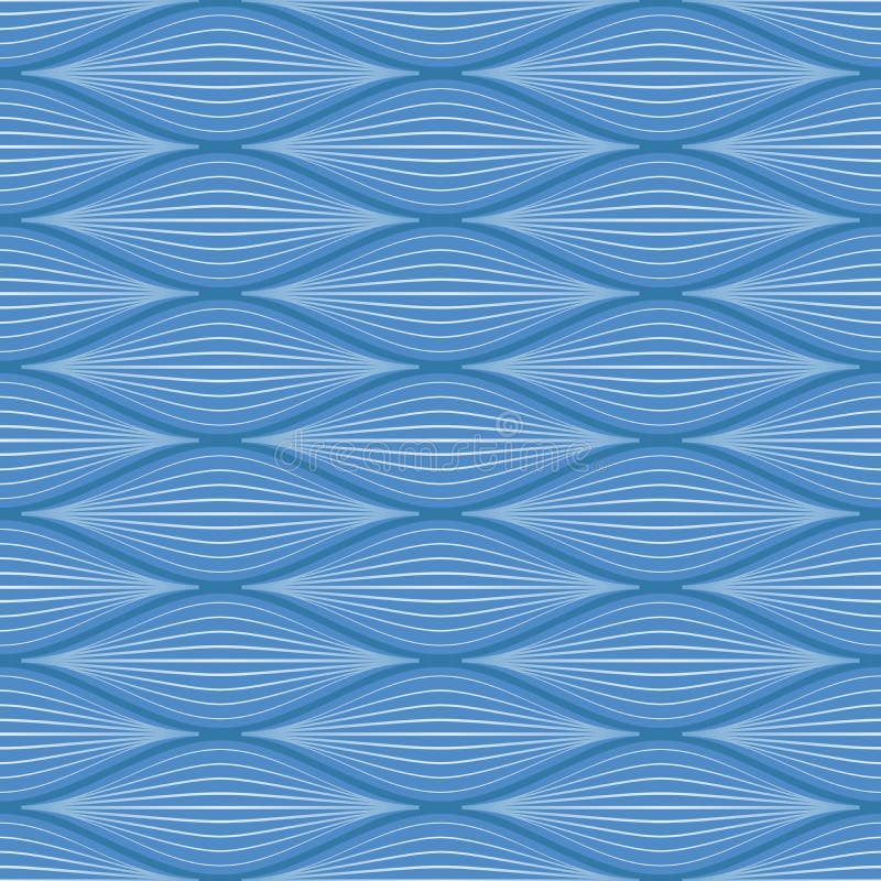 Blue Line Waves Seamless Pattern Stock Vector - Illustration of ...