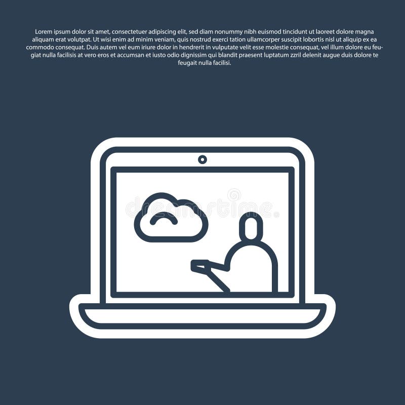 Blue Line Weather Forecast Icon Isolated on Blue Background. Vector ...