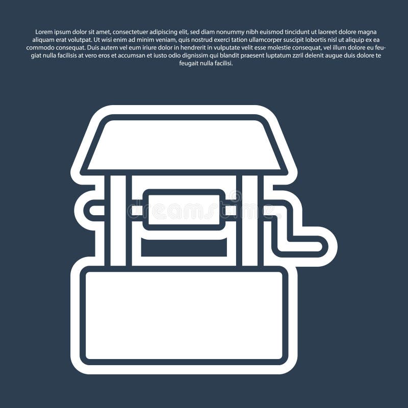 Blue Line Well Icon Isolated on Blue Background. Vector Stock Vector ...