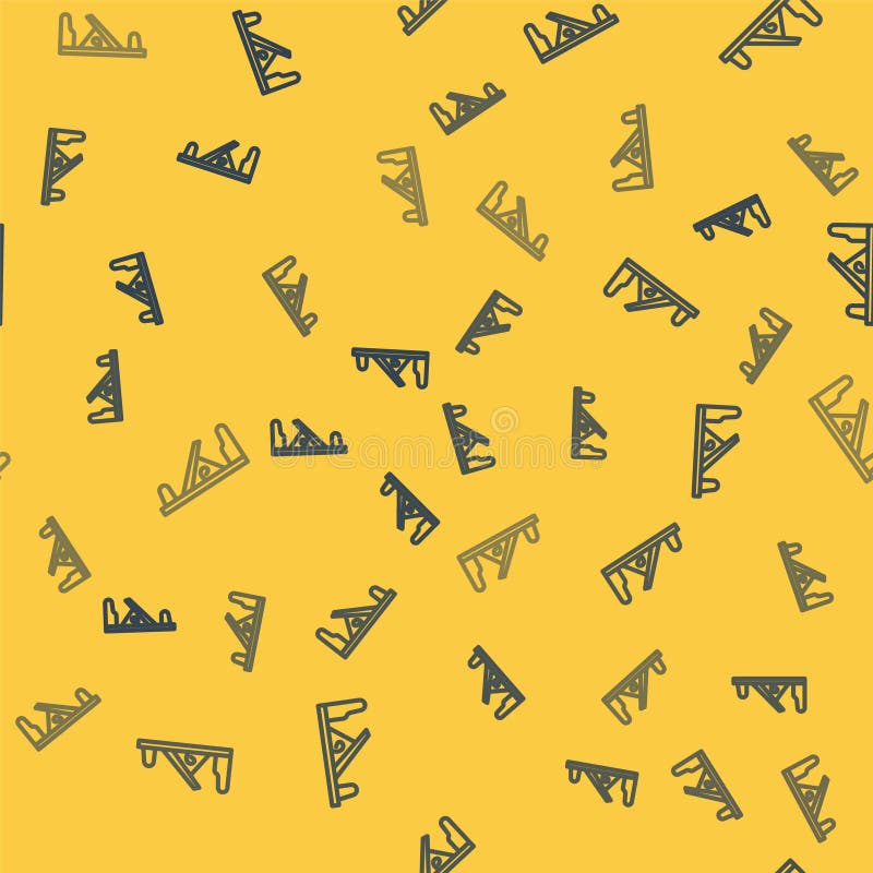 Set Line Wood Plane Tool, Cement Bag and Hand Drill. Colored Shapes ...