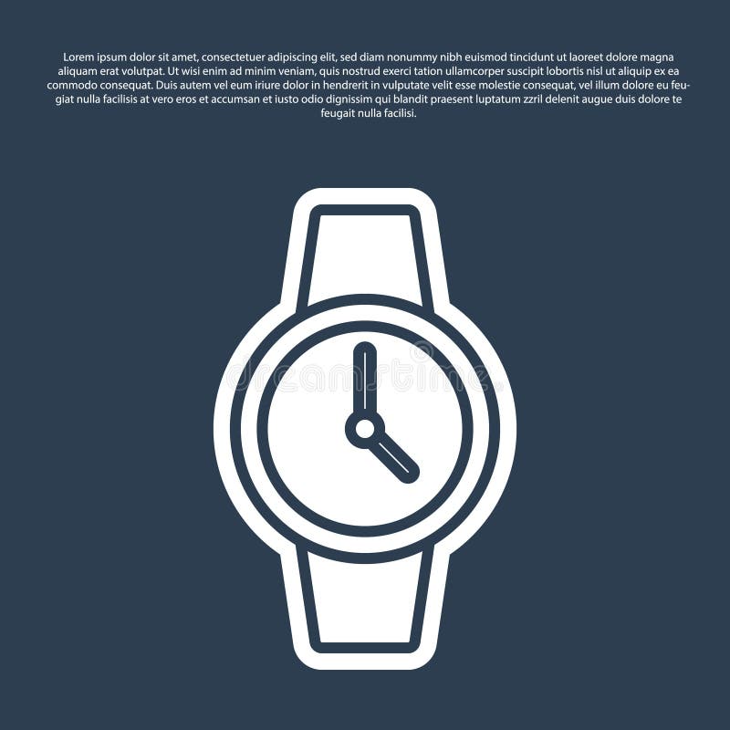 Blue Line Wrist Watch Icon Isolated on Blue Background. Wristwatch Icon ...