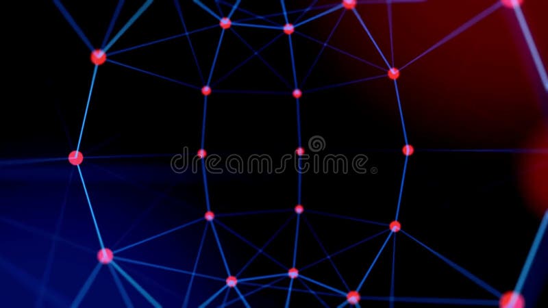 Blue Structural Lines Connected with Red Dots To Show Network ...