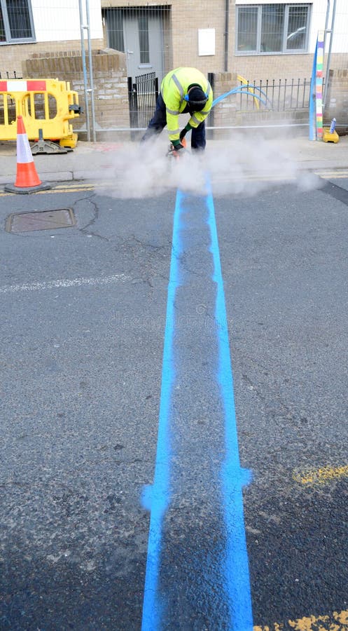 BLUE LINES stock image. Image of manual, road, barrier - 67180647