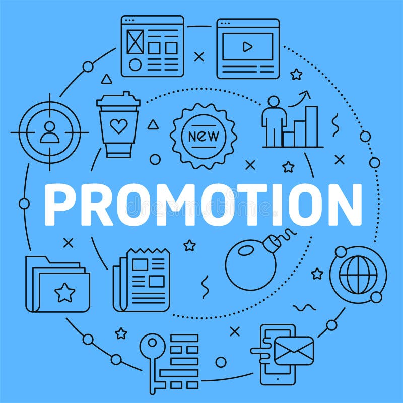 Promotion Blue Lines Illustration for Presentation Stock Vector ...