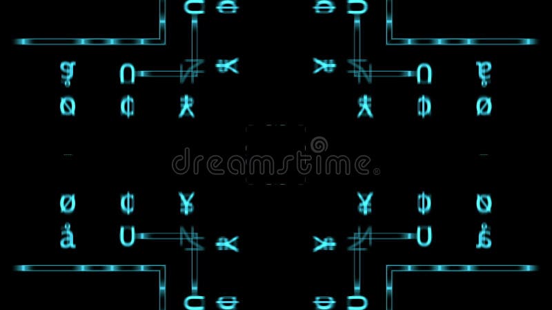 Blue Lines, Letters on the Digital Black Screen Stock Video - Video of ...