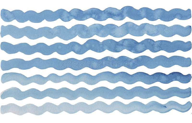 Blue Lines Painted. Isolated on White Background Stock Illustration ...