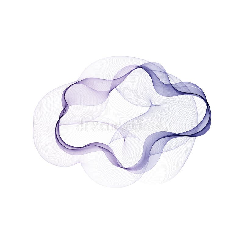 Blue Lines. Round Wave Pattern. Abstract Vector Wave. Presentation ...