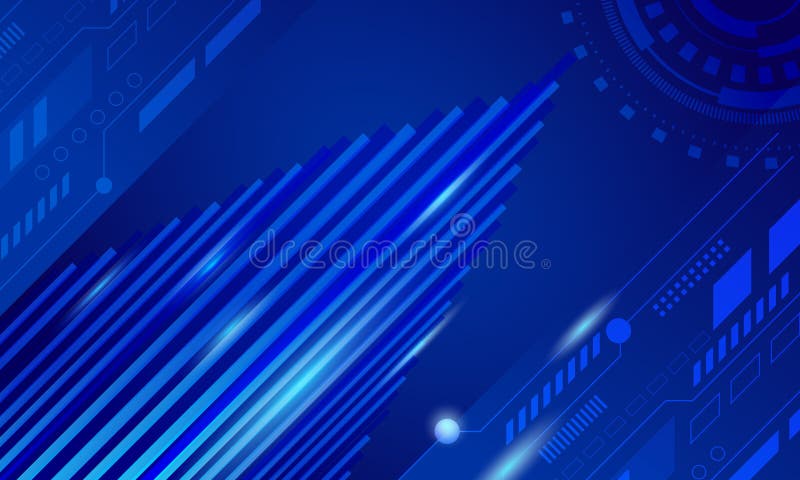 Blue Lines Stripe and Circuit with Gradient Abstract Technology ...