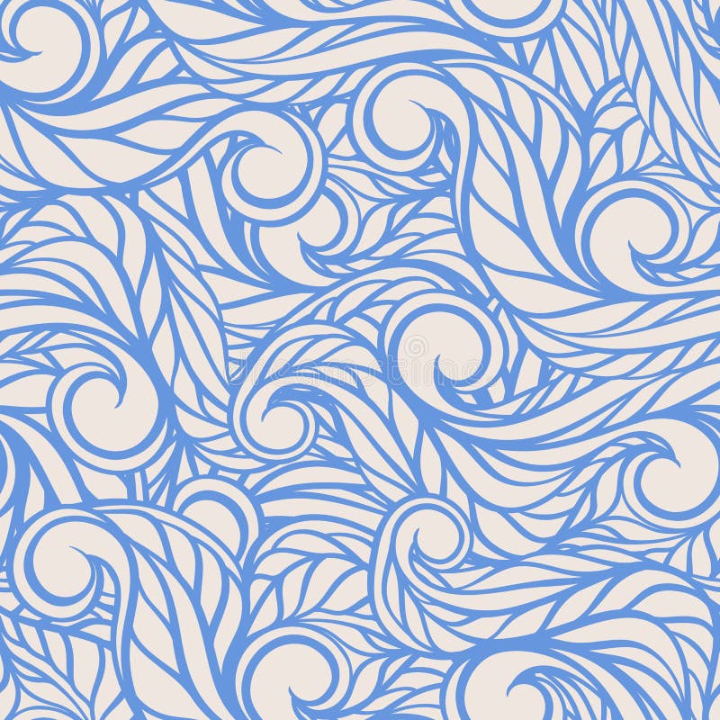 Blue lines and swirls stock vector. Illustration of doodle - 35911877