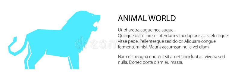 Blue lion banner stock vector. Illustration of travel - 212893198