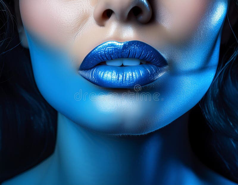 Blue Lips Shivering from Cold, Portraying Discomfort and the Need for ...