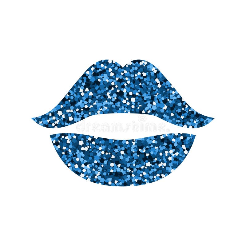 Blue Lips with Glitter stock vector. Illustration of lips - 95191951