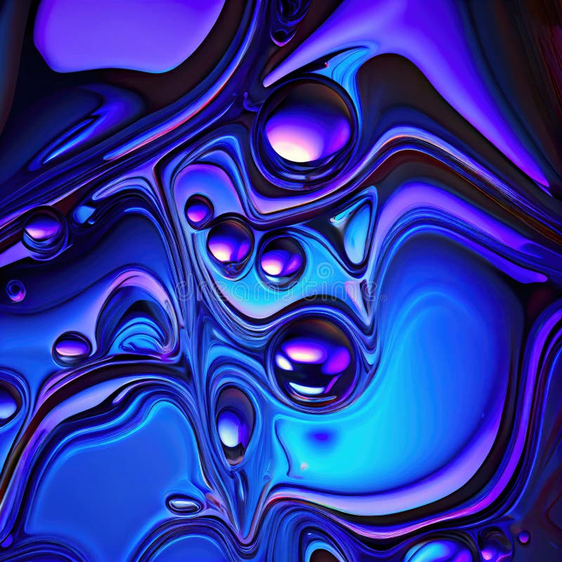 Blue Liquid Abstract Background, Like in 3D Style, Ai Generation Stock ...