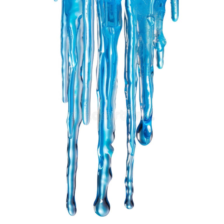Blue Liquid Dripping Downwards with a White Background Stock Image ...
