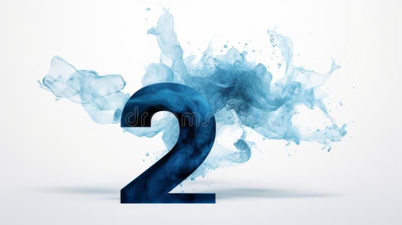 Ethereal Number 22: Blue Gradient Crackle on White Background Stock ...
