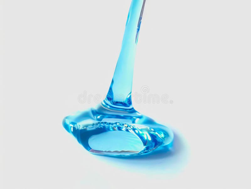 A Blue Liquid Drop on a White Background Stock Image - Image of ...