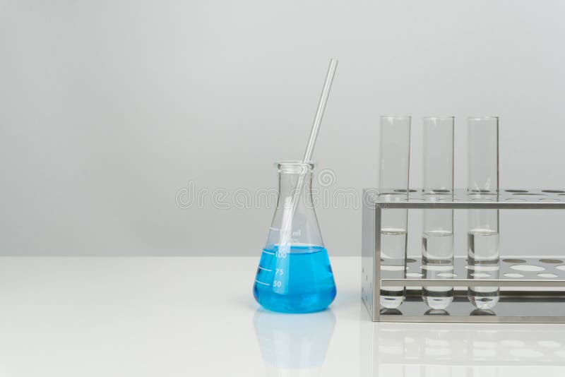 Blue liquid in flask stock photo. Image of pharmacy - 113245036