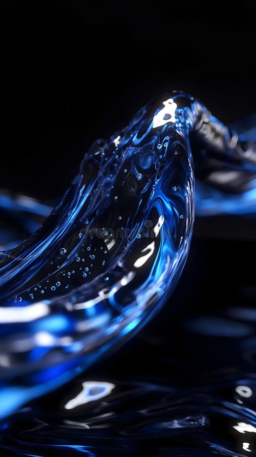 Blue Liquid Glass Fluid Abstract Background Stock Illustration ...