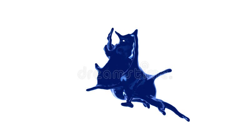 Blue Liquid Ink Splash on White Background Stock Illustration ...