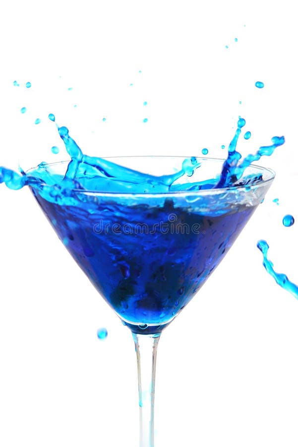 Blue cocktail with splash stock photo. Image of celebration - 13447234