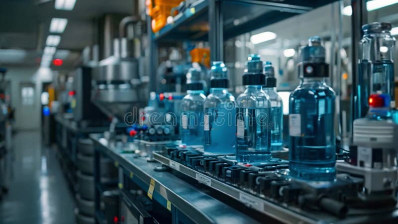 Blue Liquid Samples in a High Tech Laboratory Stock Footage - Video of ...