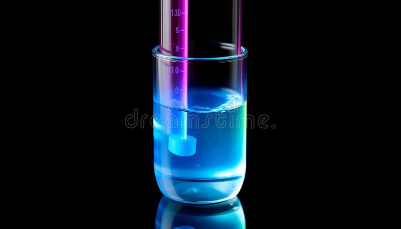 Blue Liquid in a Science Beaker, Laboratory Setting Indoor Generative ...