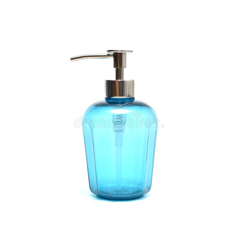 Blue Liquid Soap in Plastic Pump Bottle Stock Photo - Image of pump ...