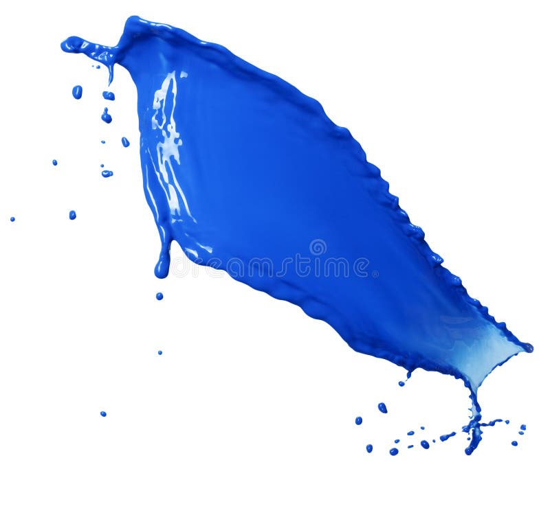 Blue paint splash on white stock photo. Image of drip - 29033188