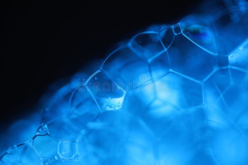 Blue Water Bubbles, Fluid Background, Dark Abstraction Stock Photo ...