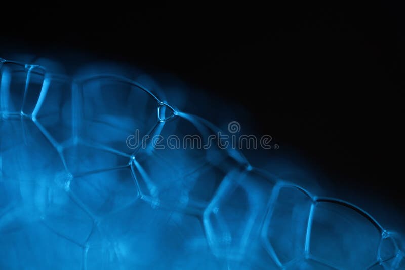 Blue Water Bubbles, Fluid Background, Dark Abstraction Stock Image ...