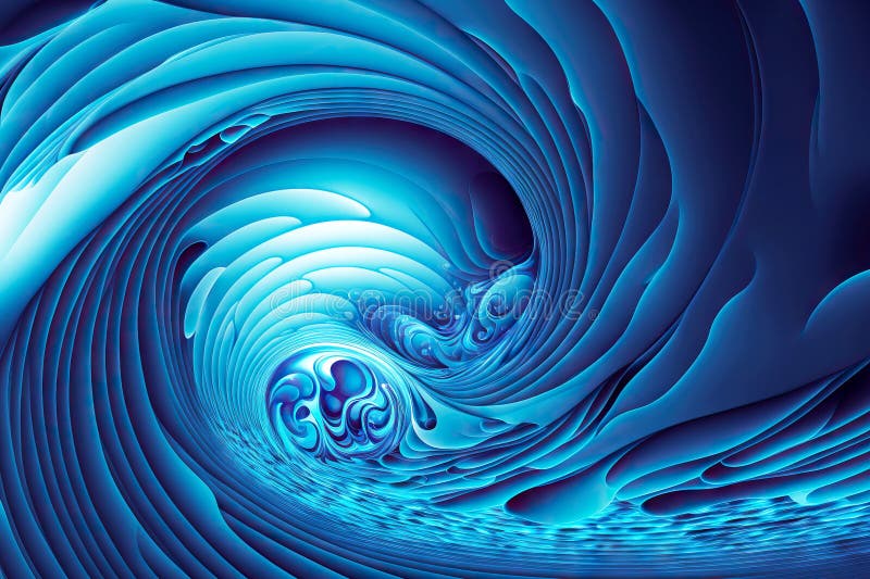 Blue Liquid Swirl and Wave Abstract Background Stock Illustration ...