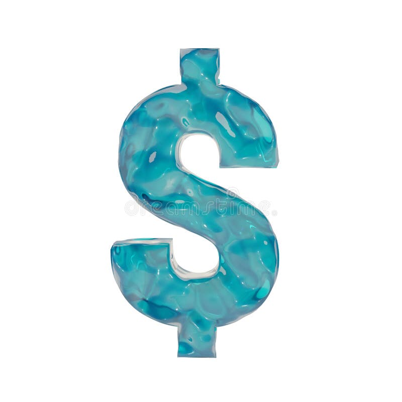 Blue Liquid Symbol Dollar stock illustration. Illustration of font ...