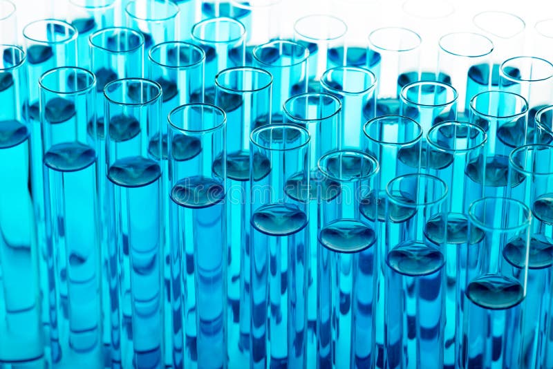 Blue Test Tubes stock photo. Image of glassware, glass - 10085520