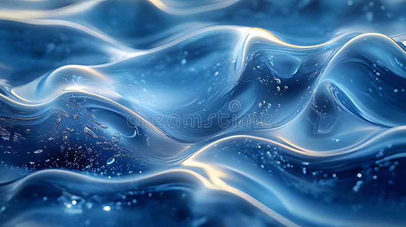 Blue Liquid Wave Background, Flowing Texture, Abstract Design, Digital ...
