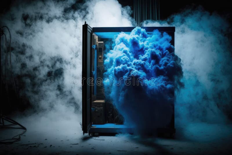 In a Blue Lit, Smoke Filled Studio Setting Stock Illustration ...