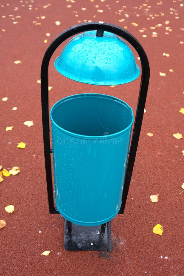 Blue Litter Bin Aka Garbage or Trash Bin or Waste Bin . Stock Photo ...
