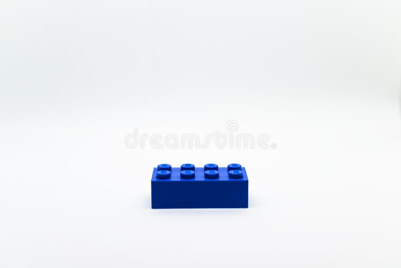 A Blue Little Lego Block Isolated on White Background Stock Photo ...