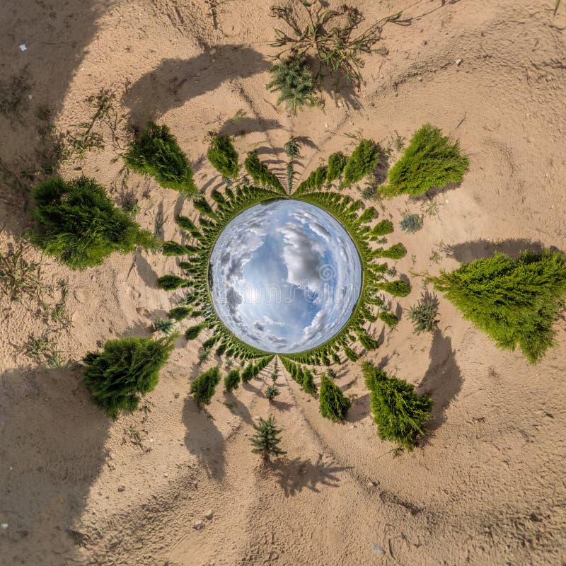 Blue Little Planet. Inversion of Tiny Planet Transformation of ...