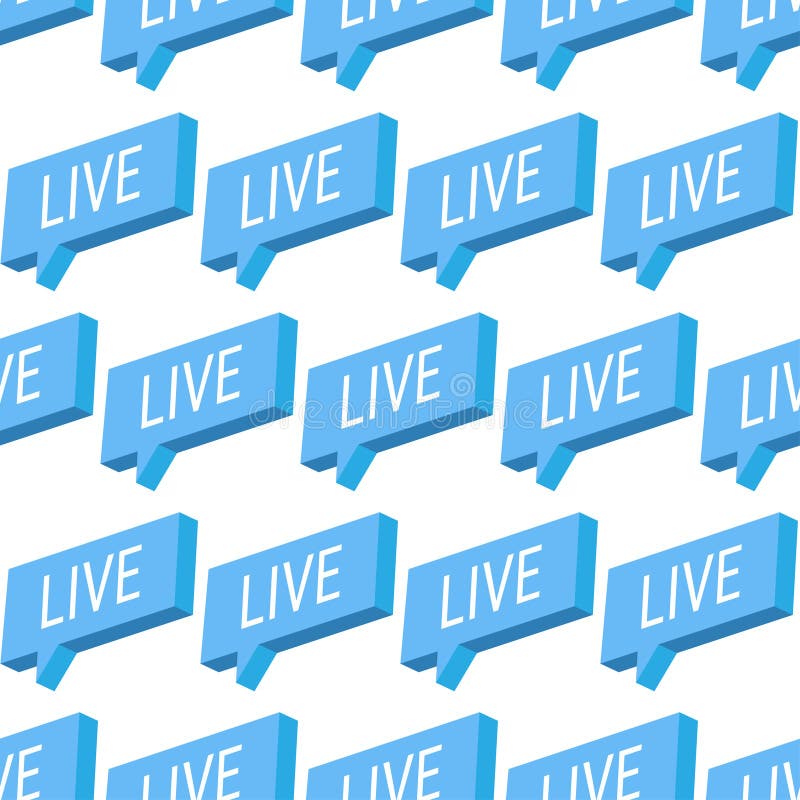 Blue Live. Isometric 3d Vector Button. Internet Symbol Online ...