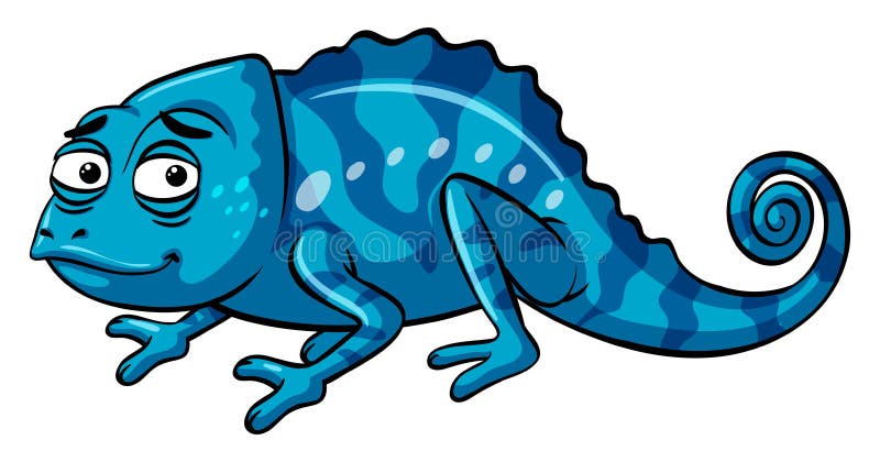 Blue lizard with sad smile stock vector. Illustration of clipart - 97676783