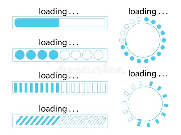 Blue Load Icon Set Vector Graphics Stock Vector - Illustration of signs ...