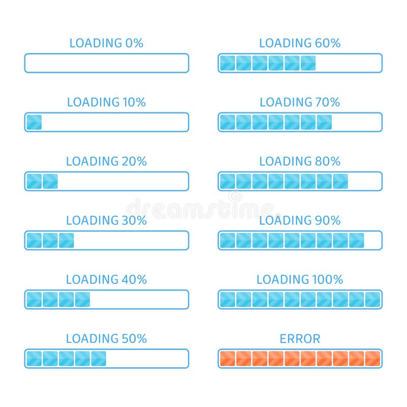 Blue loading bar. stock vector. Illustration of progress - 117289097