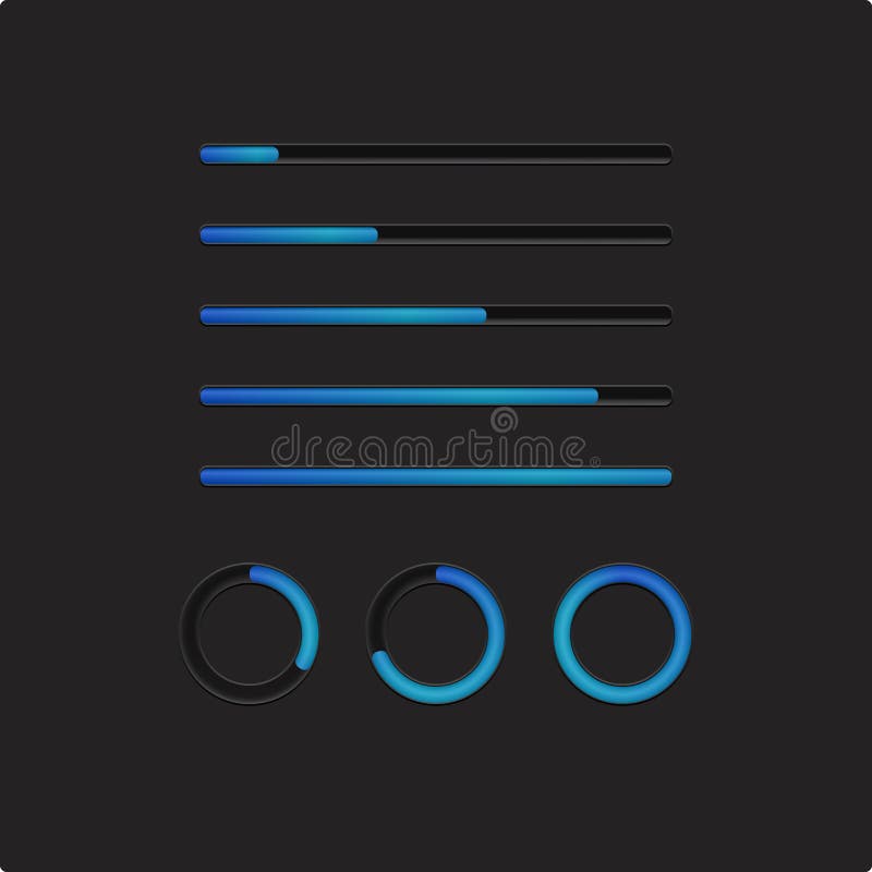 Blue Loading Bars and Spinner Stock Image - Image of circle, color ...