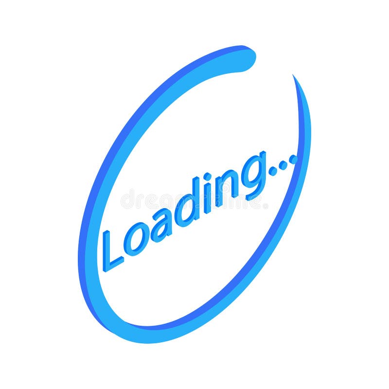 Blue Loading Circle Sign Icon, Isometric 3d Style Stock Vector ...