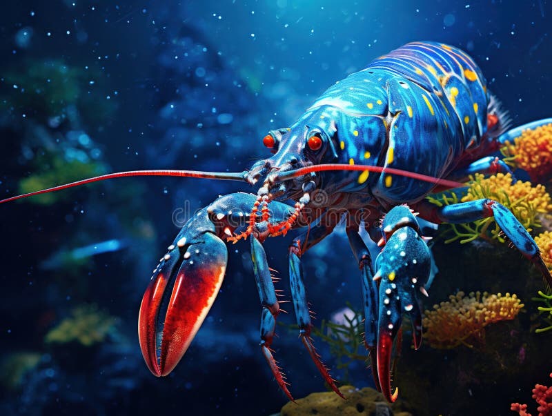 Ai Generated Illustration Wildlife Concept of Blue Lobster Stock ...