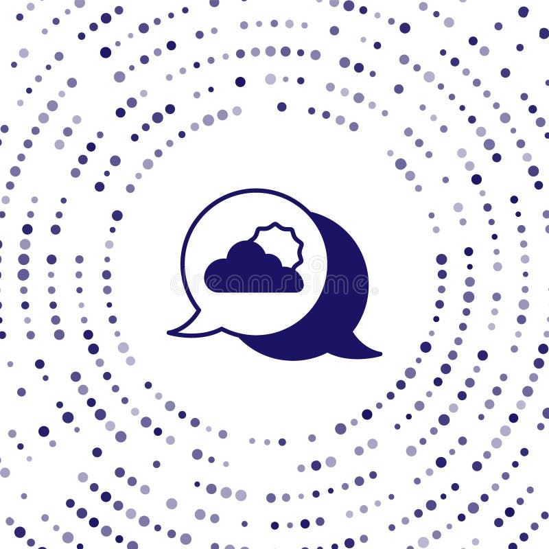 Blue Location Cloud Icon Isolated on White Background. Abstract Circle ...