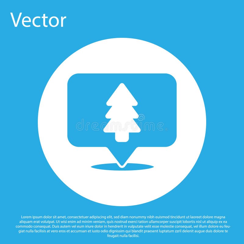Blue Location of the Forest on a Map Icon Isolated on Blue Background ...