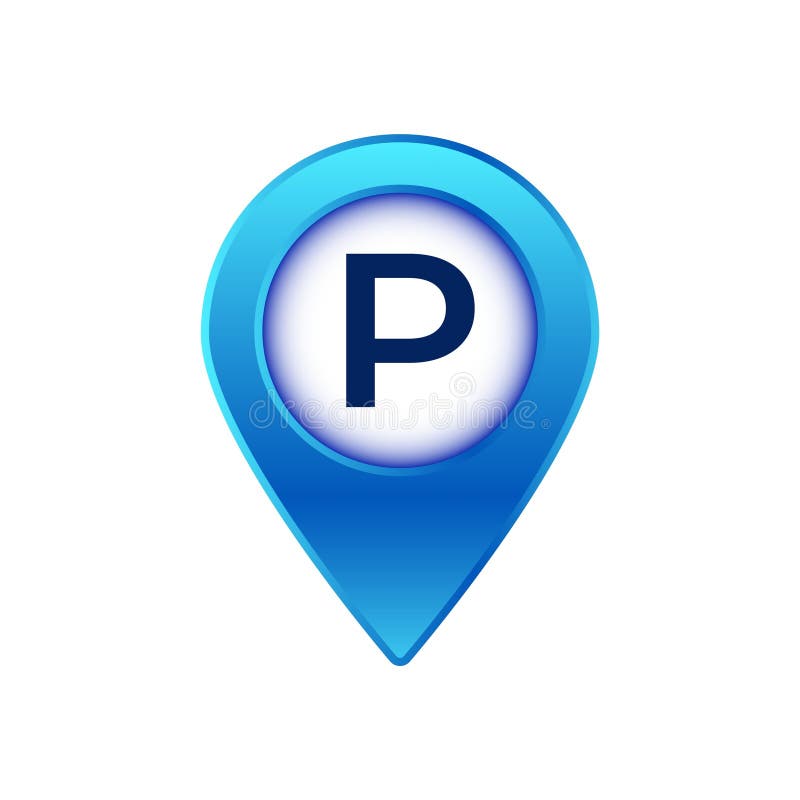 Parking Symbol on Location Map Marker Icon, Vector Stock Vector ...