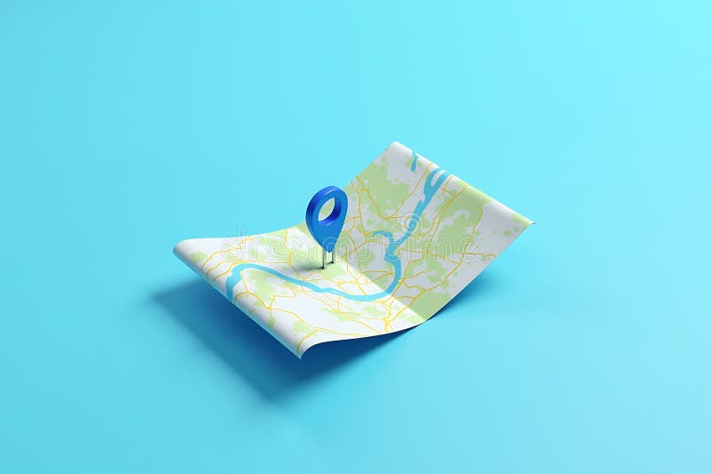 Blue Location Pin on a Map Indicating a Specific Destination or Point ...