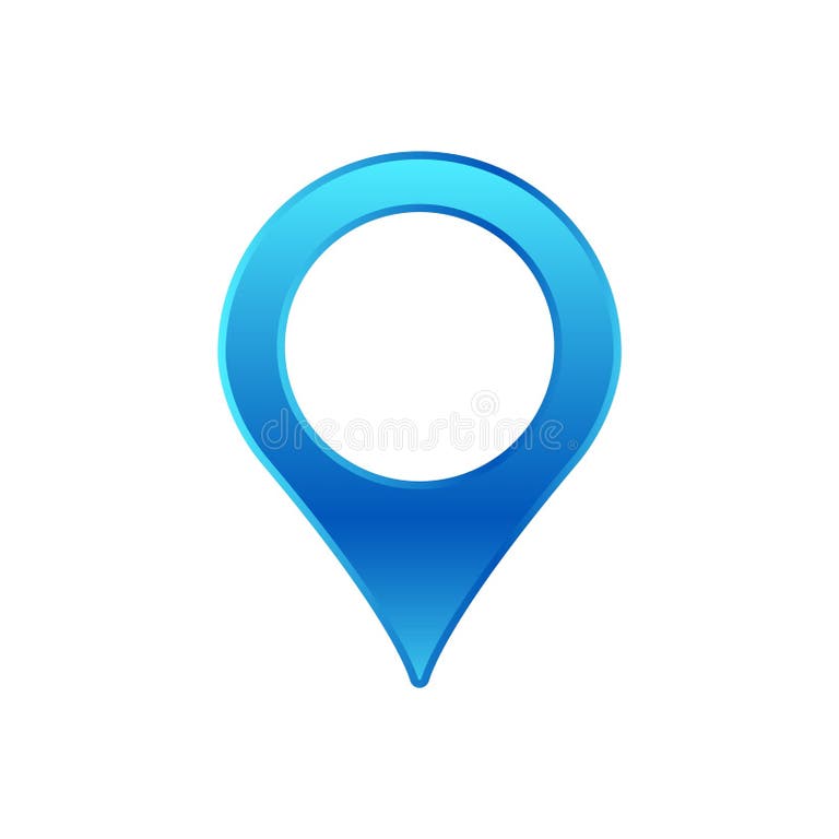 Blue Location Pin Symbol with White Ring for Navigation and Tracking on ...